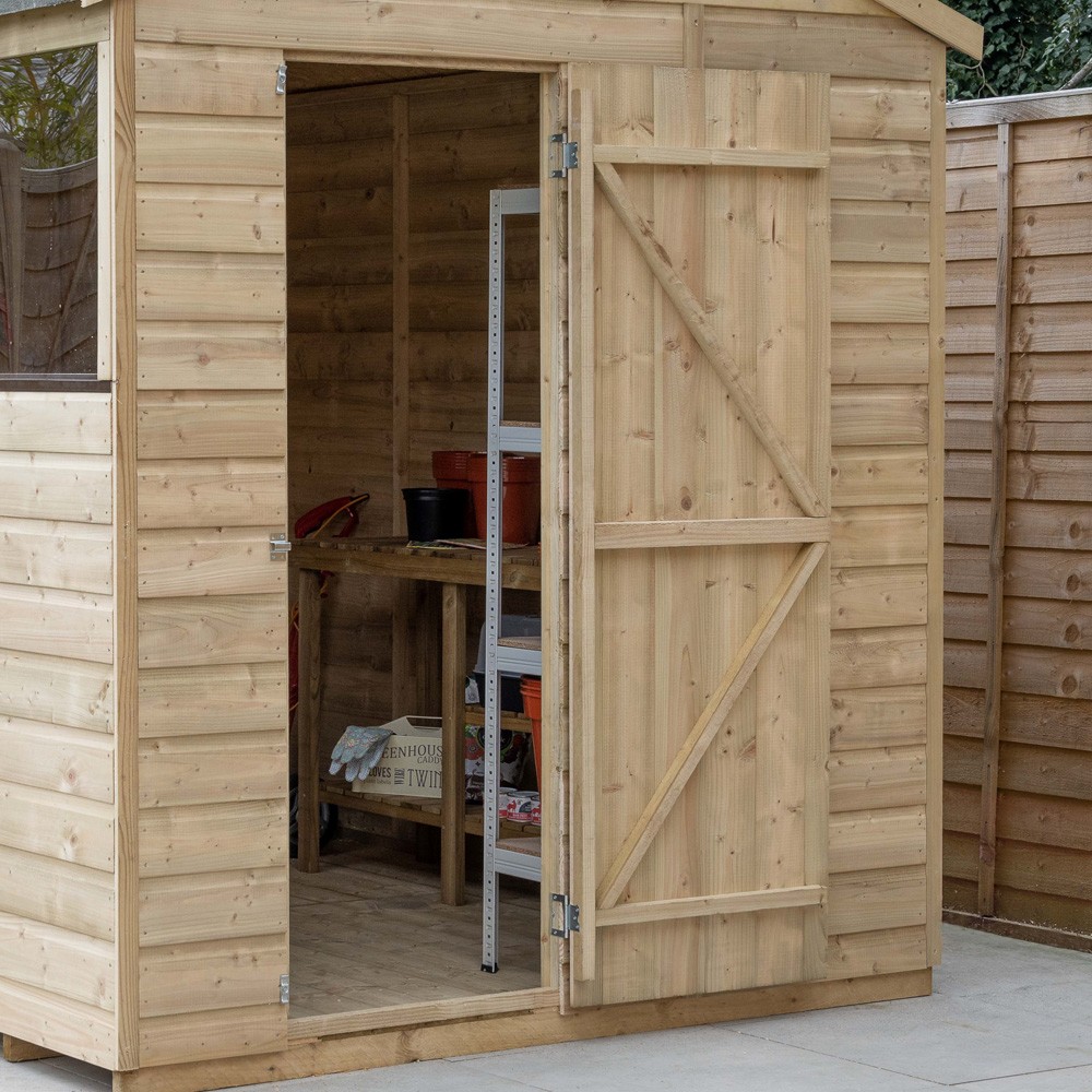 Forest Garden Beckwood 2 Windows Pent Shed with Double Door (Installed ...