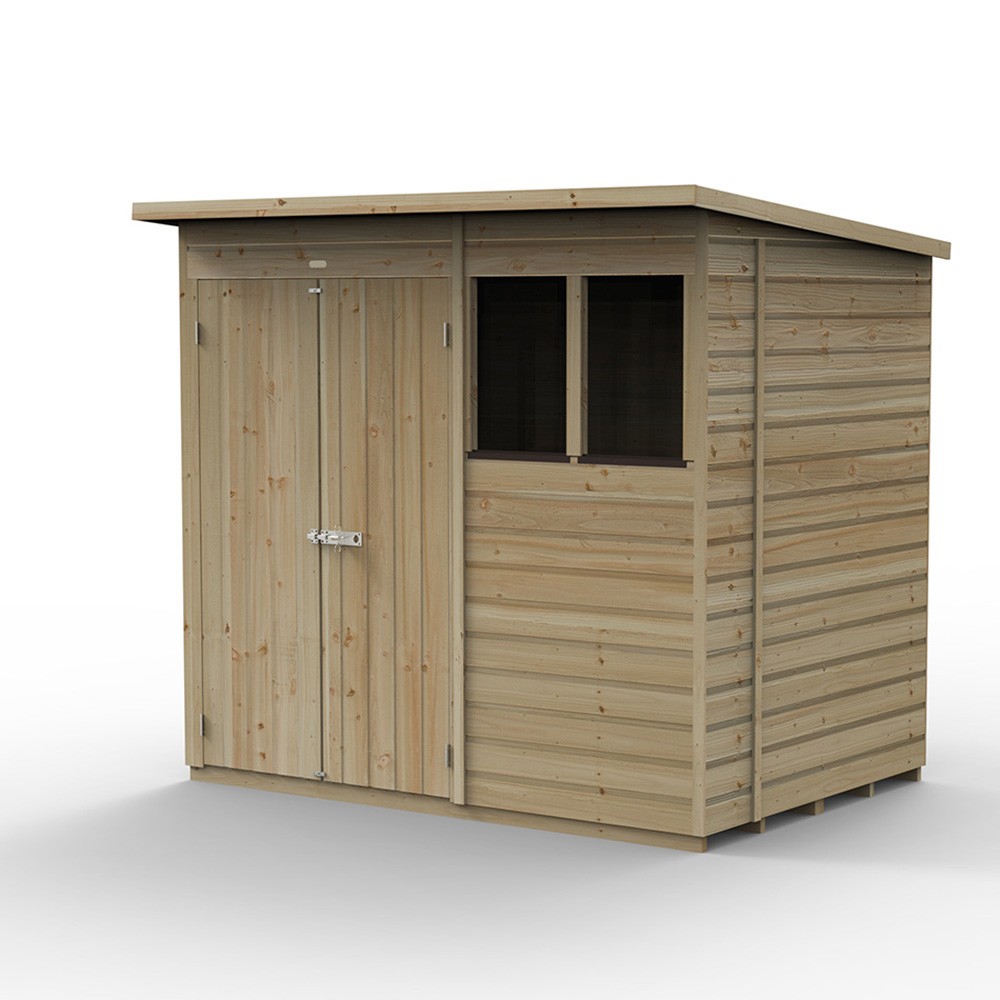 Forest Garden Beckwood 2 Windows Pent Shed with Double Door (Installed ...