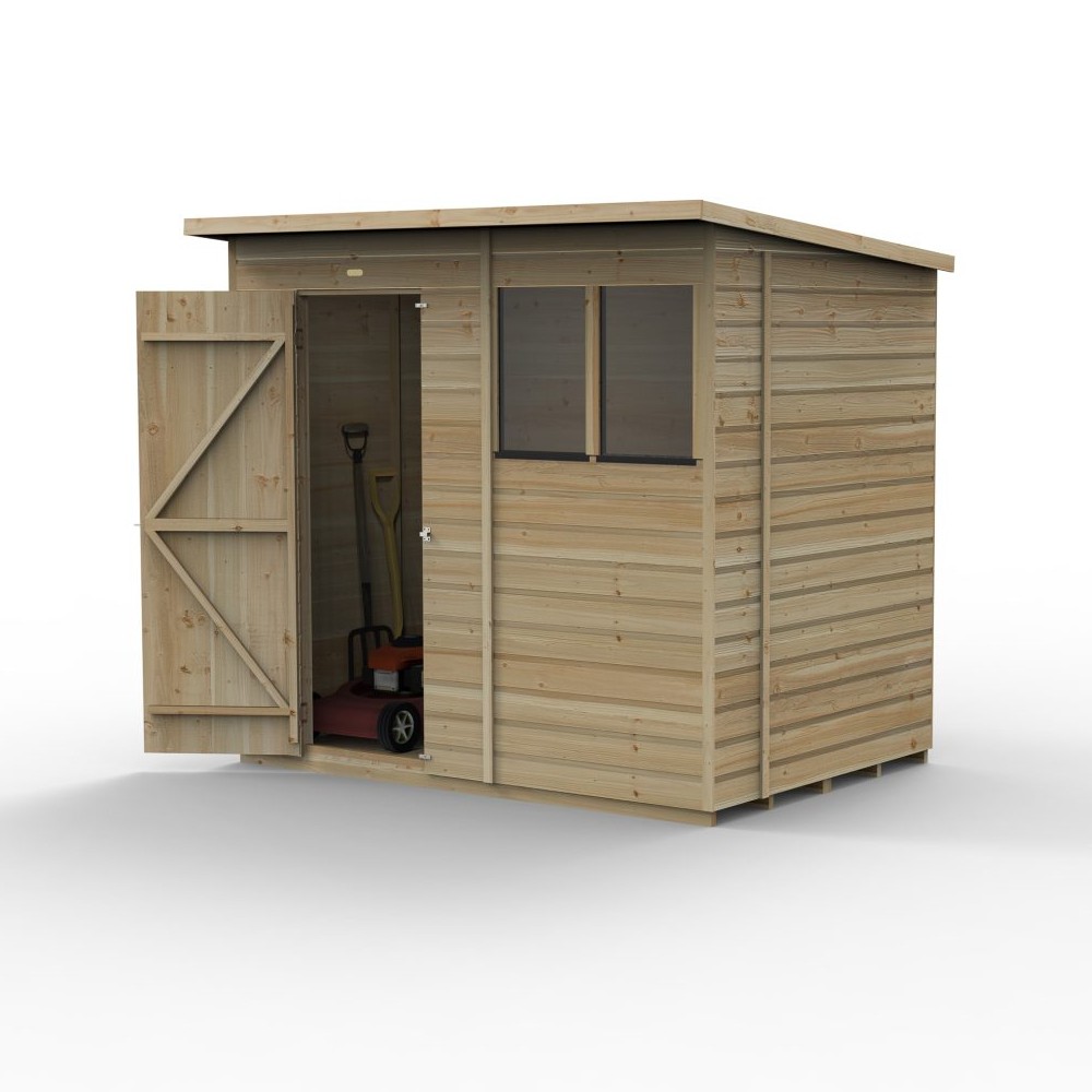 Forest Garden Beckwood 2 Windows Pent Shed with Single Door - 7ft x 5ft ...