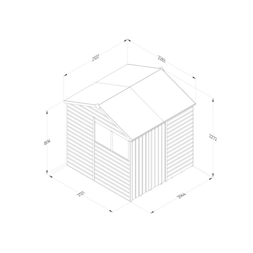 Forest Garden Beckwood 2 Windows Reverse Apex Shed with Double Door ...