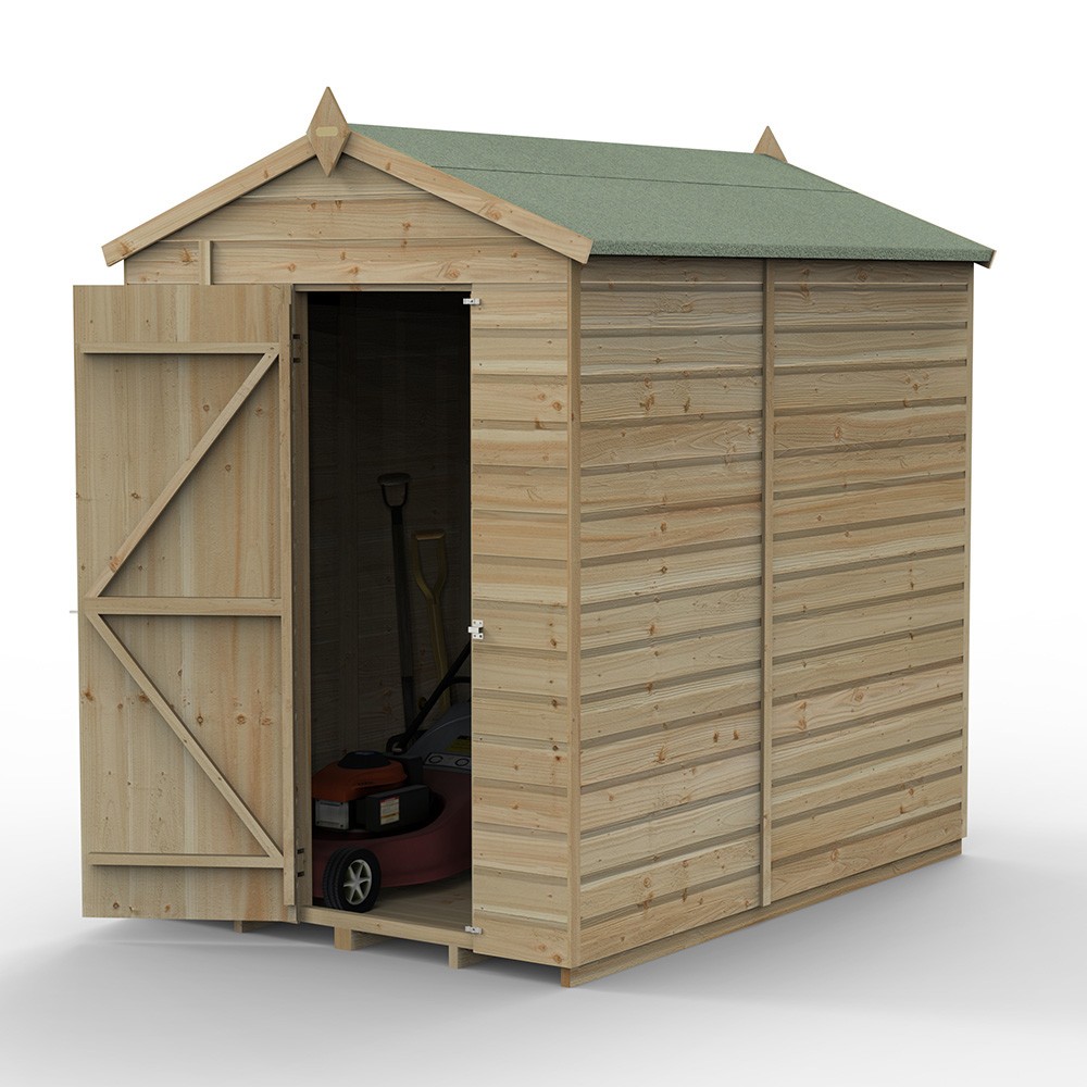 Forest Garden Beckwood No Windows Apex Shed with Single Door - 5ft x ...