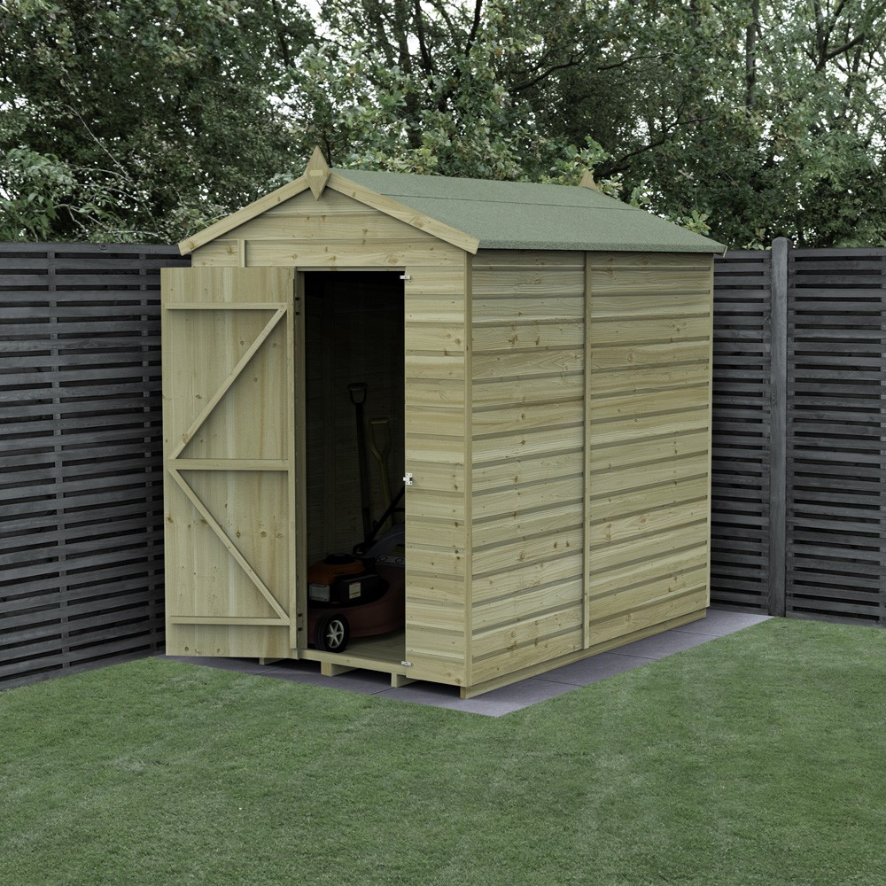 Forest Garden Beckwood No Windows Apex Shed with Single Door - 5ft x ...