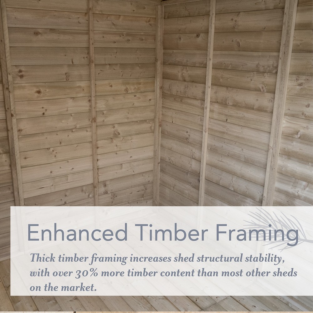 Forest Garden Beckwood No Windows Pent Shed with Double Door (Installed ...