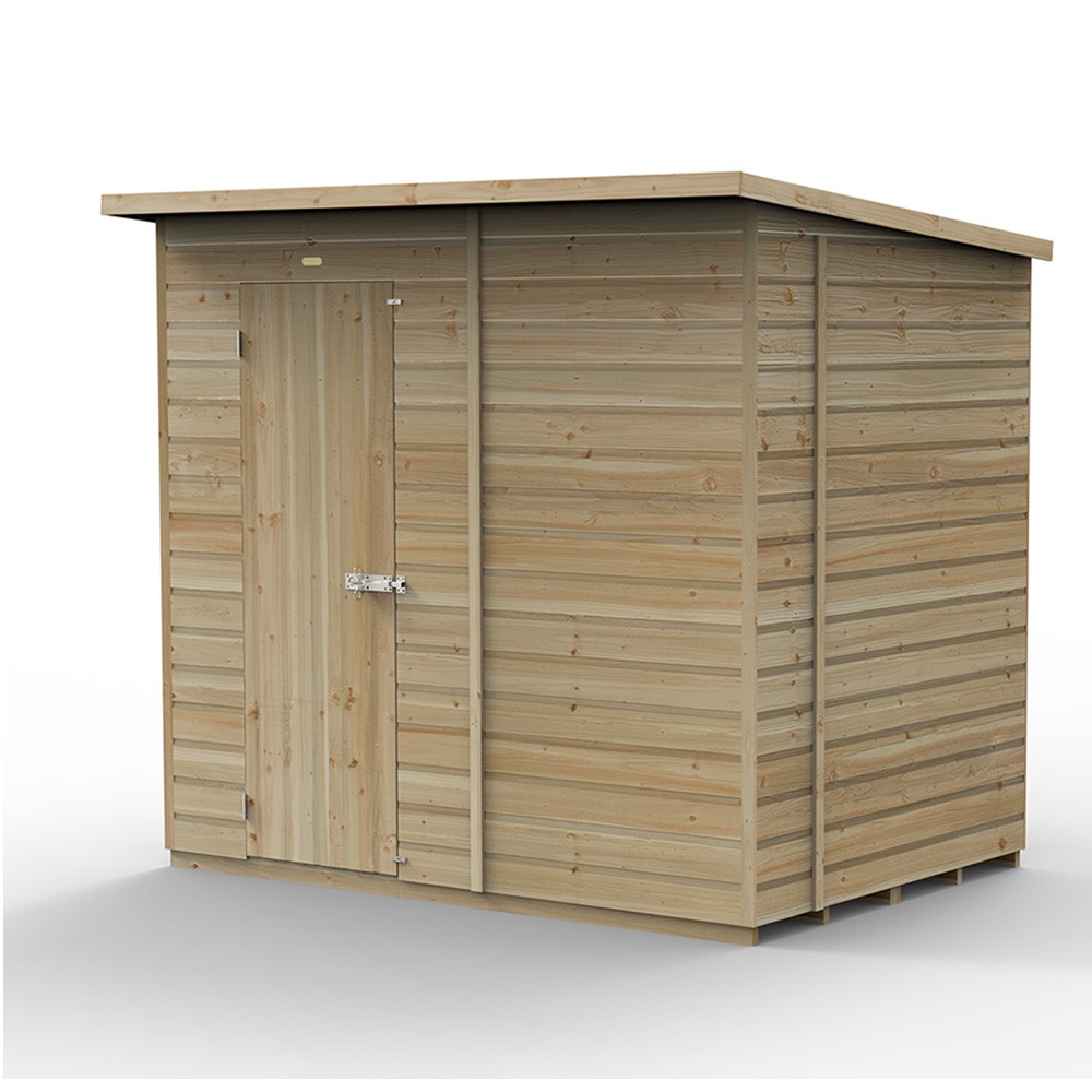Forest Garden Beckwood No Windows Pent Shed with Single Door (Installed ...