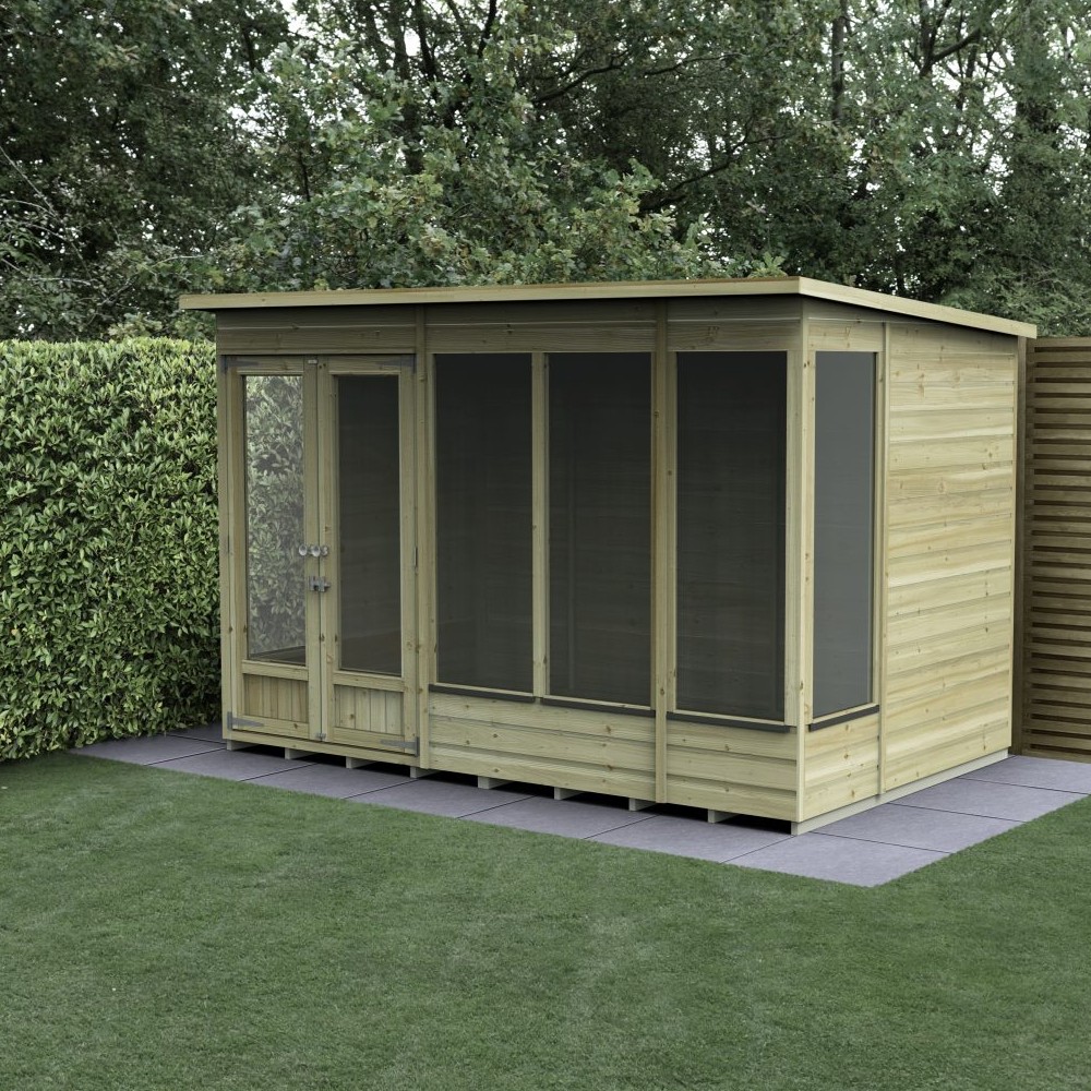 Forest Garden Beckwood Pent Summerhouse - 10ft x 6ft | Landscaping ...