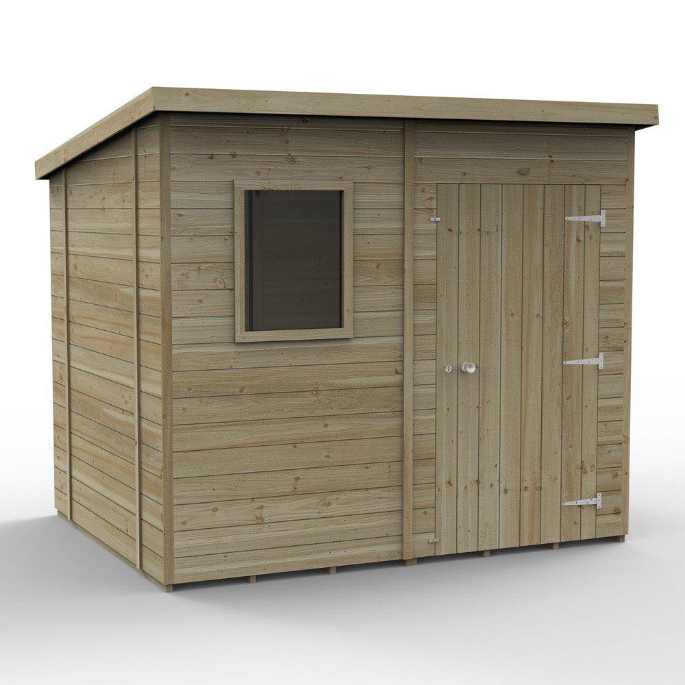 Forest Garden Timberdale 1 Window Pent Shed with Single Door (Installed ...