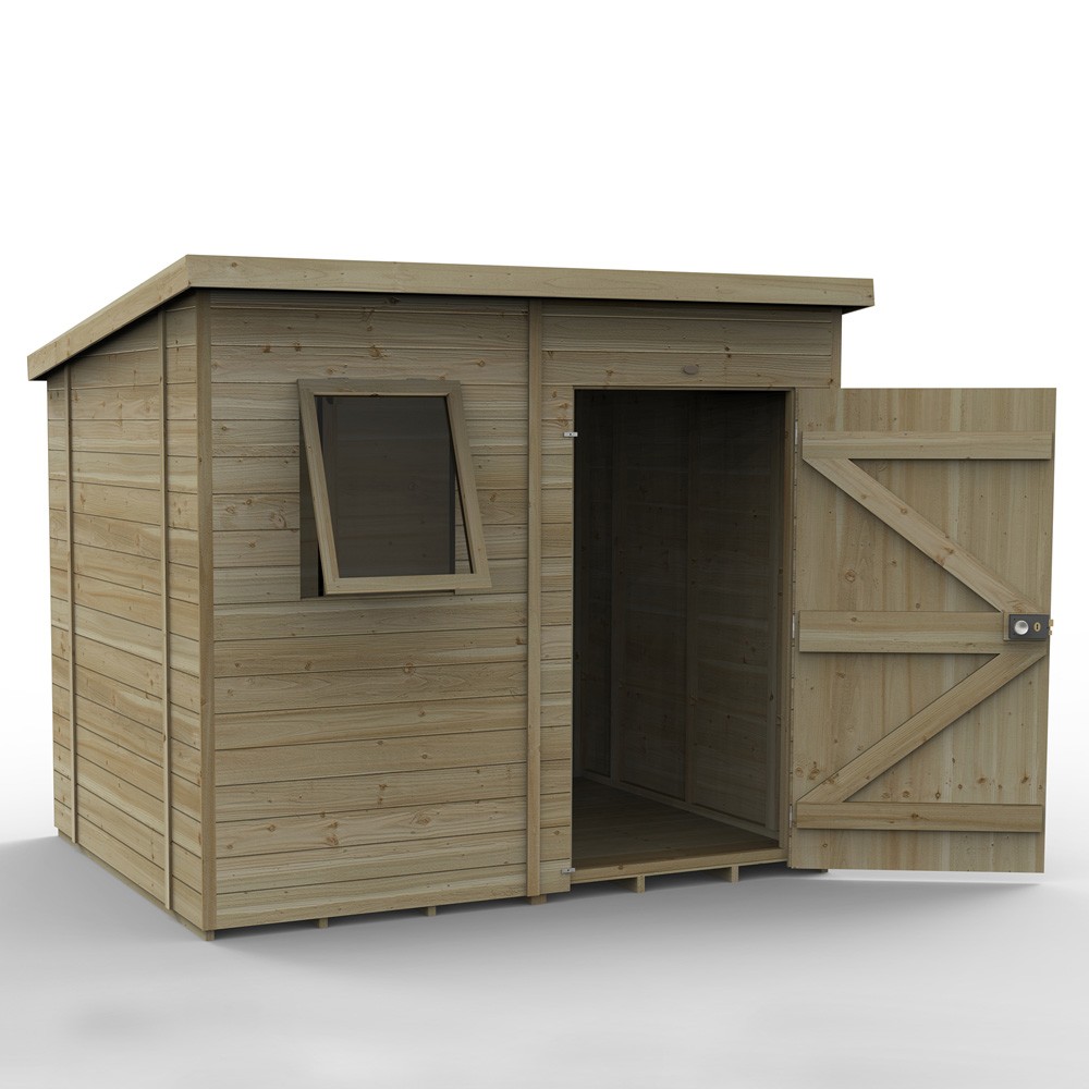 Forest Garden Timberdale 1 Window Pent Shed with Single Door (Installed ...