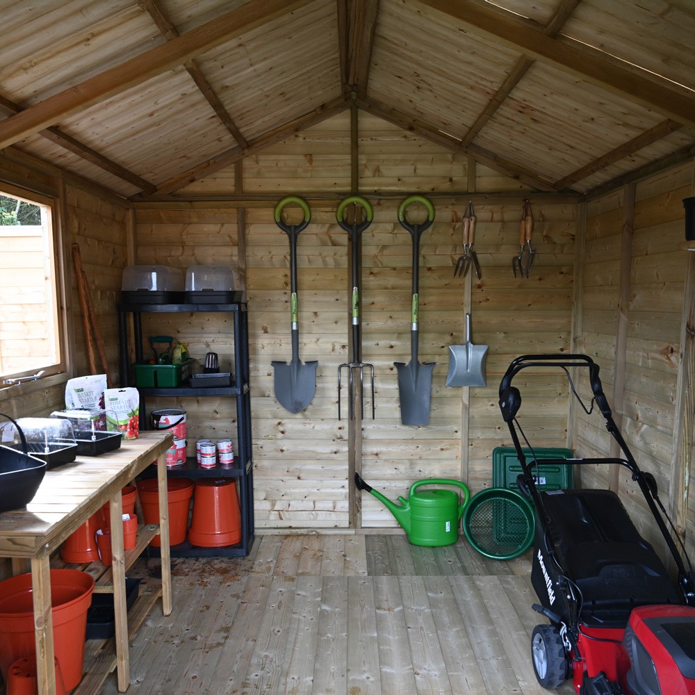 Forest Garden Timberdale 2 Window Apex Shed with Single Door - 10ft x ...