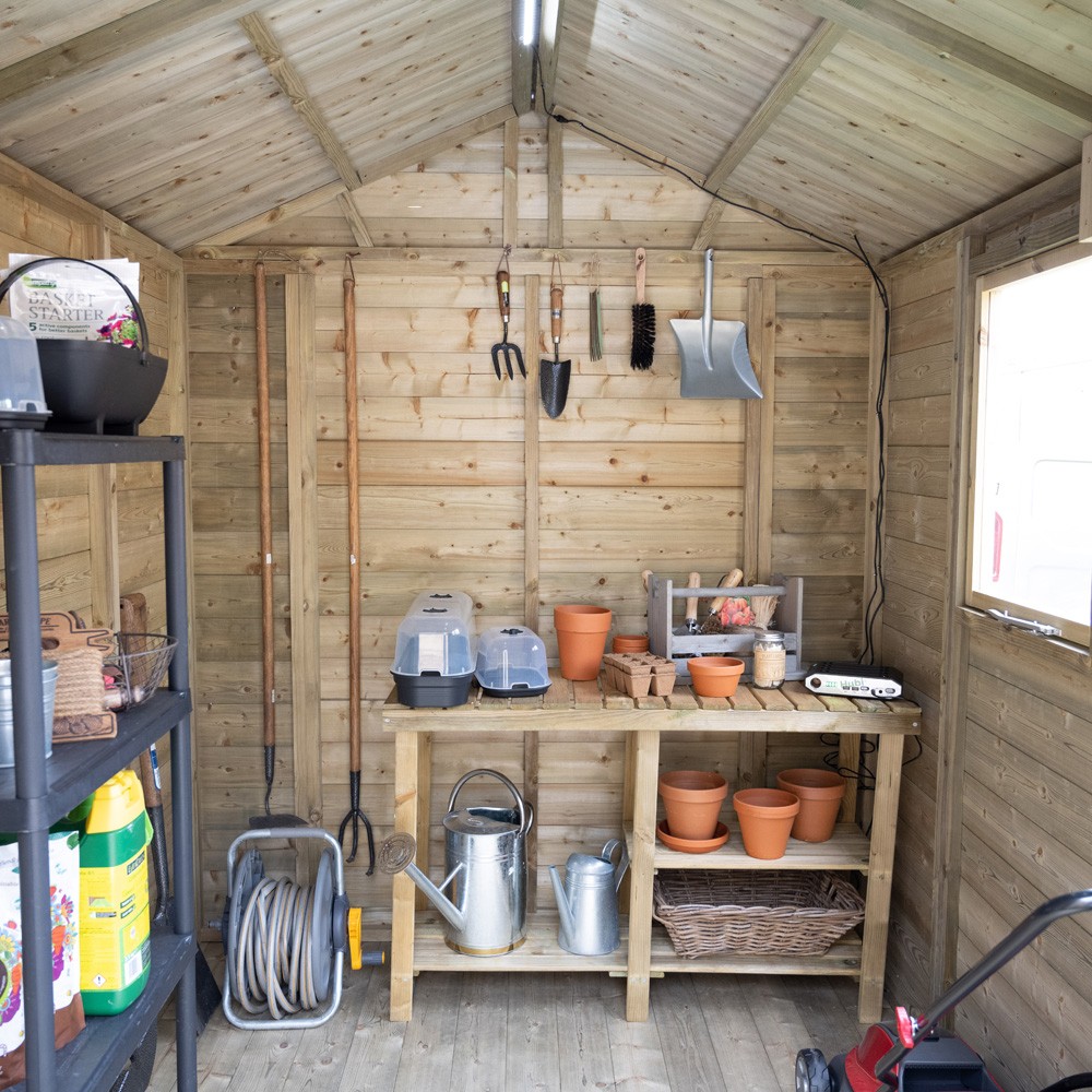 Forest Garden Timberdale 2 Windows Apex Shed with Single Door (Home ...