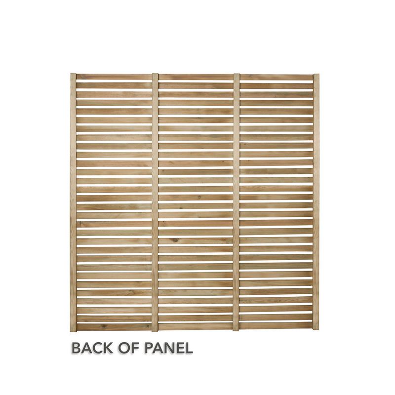 Forest Garden Pressure Treated Contemporary Slatted Fence Panel 6ft x ...