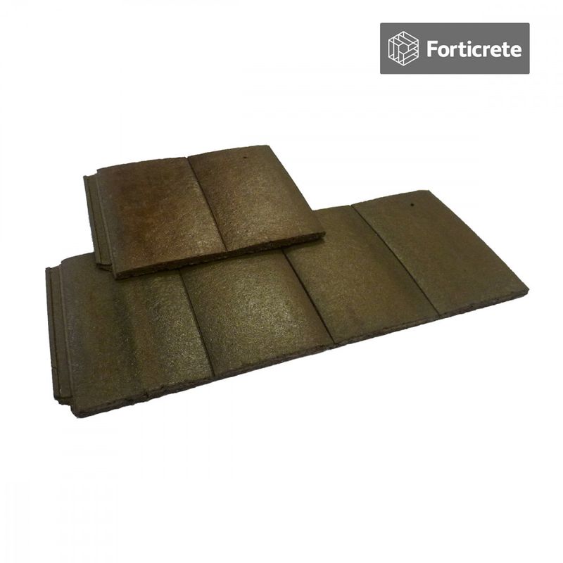 Forticrete Gemini Interlocking Plain Concrete Roof Tile - Dark Blend ...