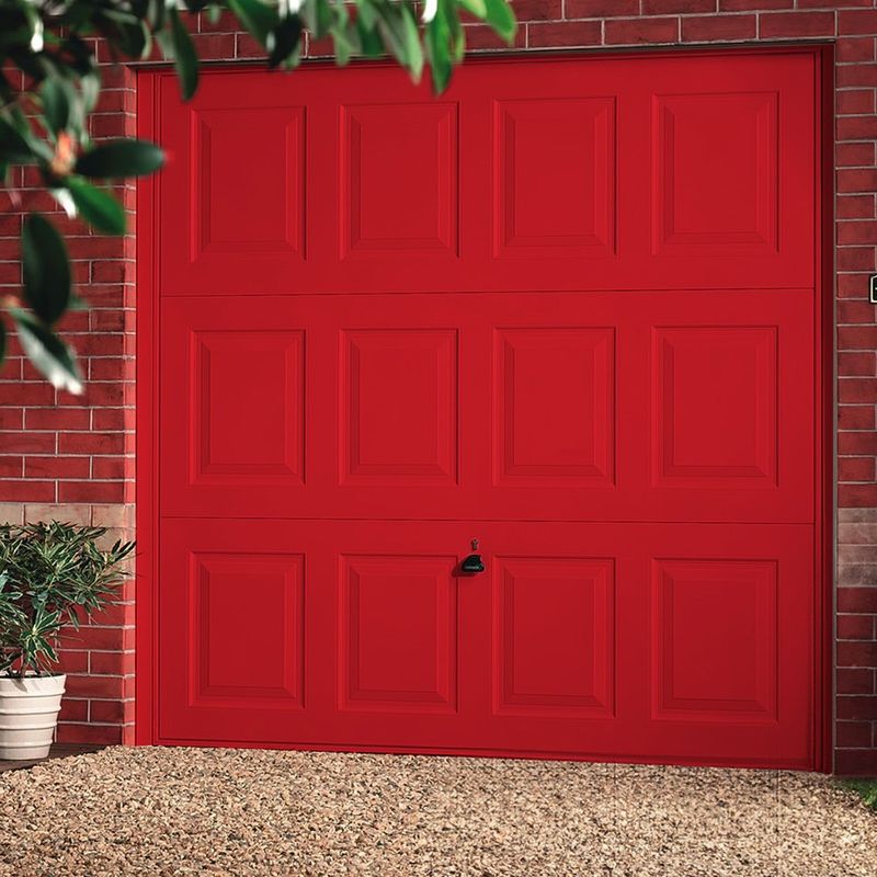 Garador Georgian Framed Ruby Red Retractable Garage Door | Door Superstore®