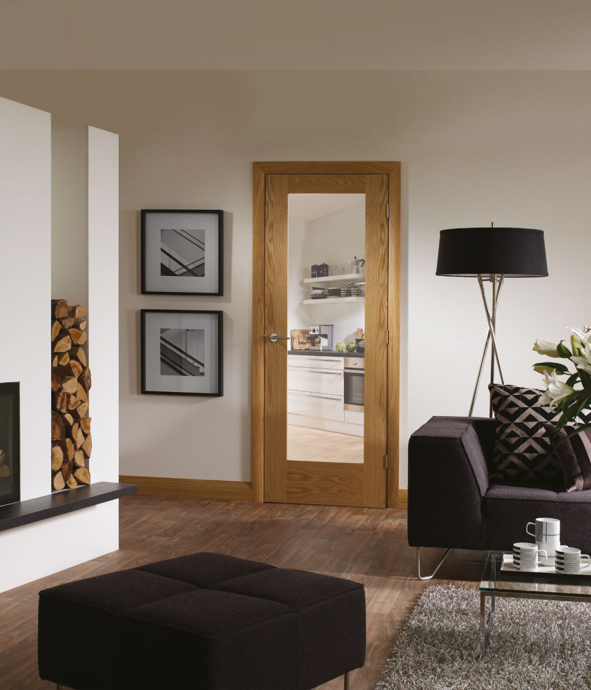 XL Joinery Pattern 10 Unfinished Oak Clear Glazed Internal Door | Door ...