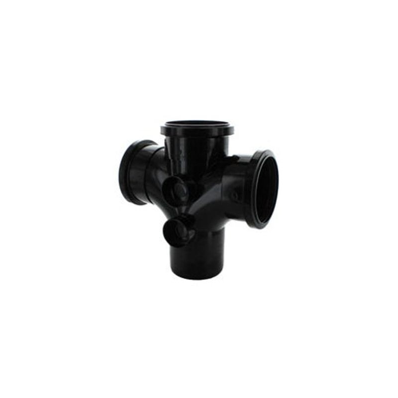 Hunter Plastic 110mm Push Fit Soil Pipe 92.5dg Double Branch | Drainage ...