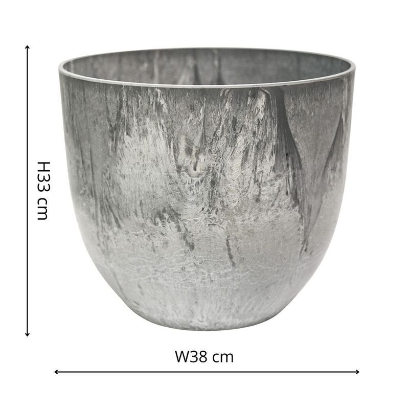 Bola Grey Outdoor Artstone Plant Pot | Drainage Superstore®