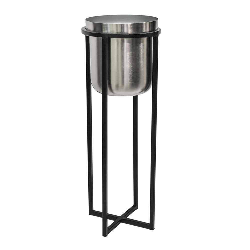 Calla Black & Pewter Indoor Metal Planter & Stand | Landscaping Superstore®