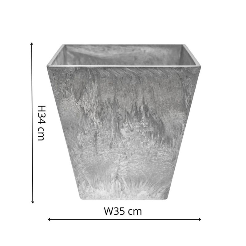 Ella Grey Outdoor Artstone Plant Pot - 340mm x 350mm | Drainage Superstore®