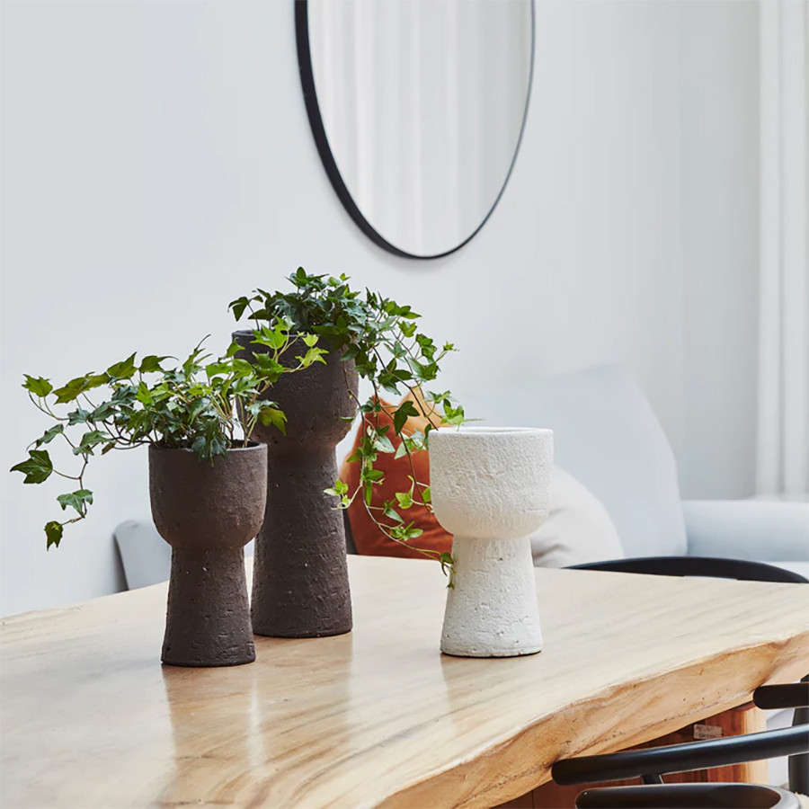 Nico Rustic Mocha Indoor Stone Planter | Landscaping Superstore®