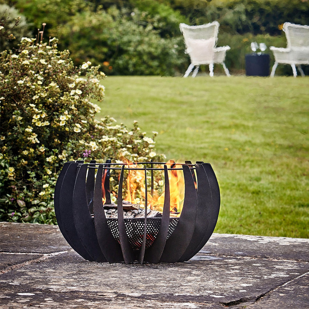 Black round fire pit store