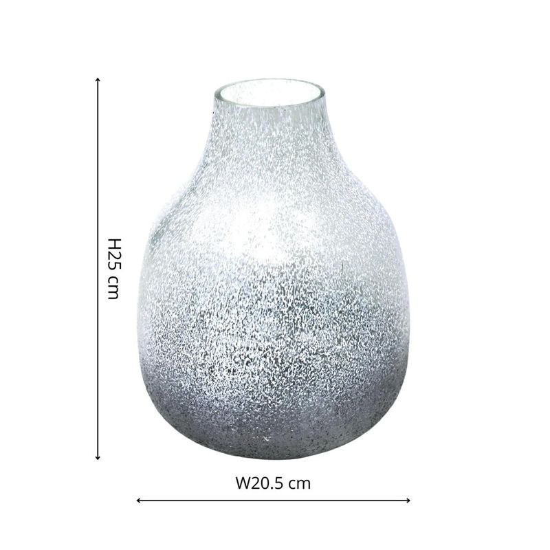 Verre Atlantic Blue Round Frosted Glass Vase - 260mm x 210mm | Drainage ...