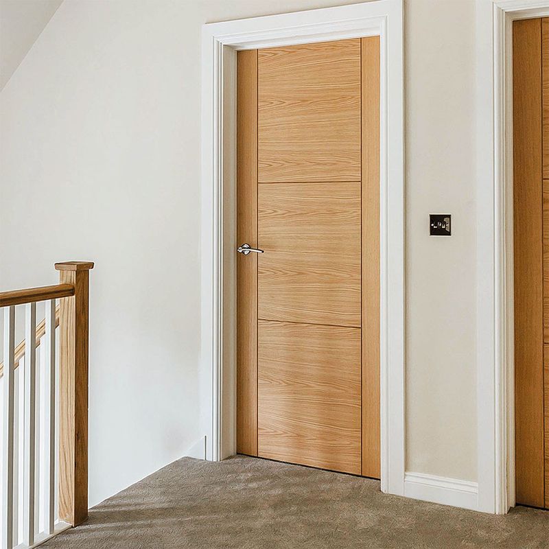 JB Kind Mistral Grooved Fully Finished Oak Internal Flush Door | Door ...