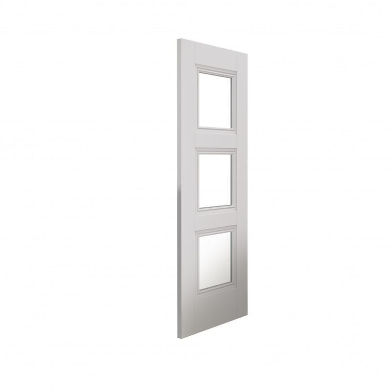 JB Kind Internal White Primed Catton 3 Light Clear Glass Door 610mm ...