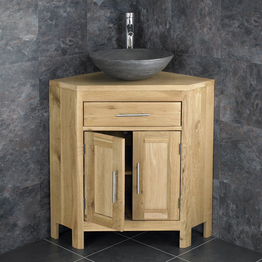 Oak corner vanity unit store