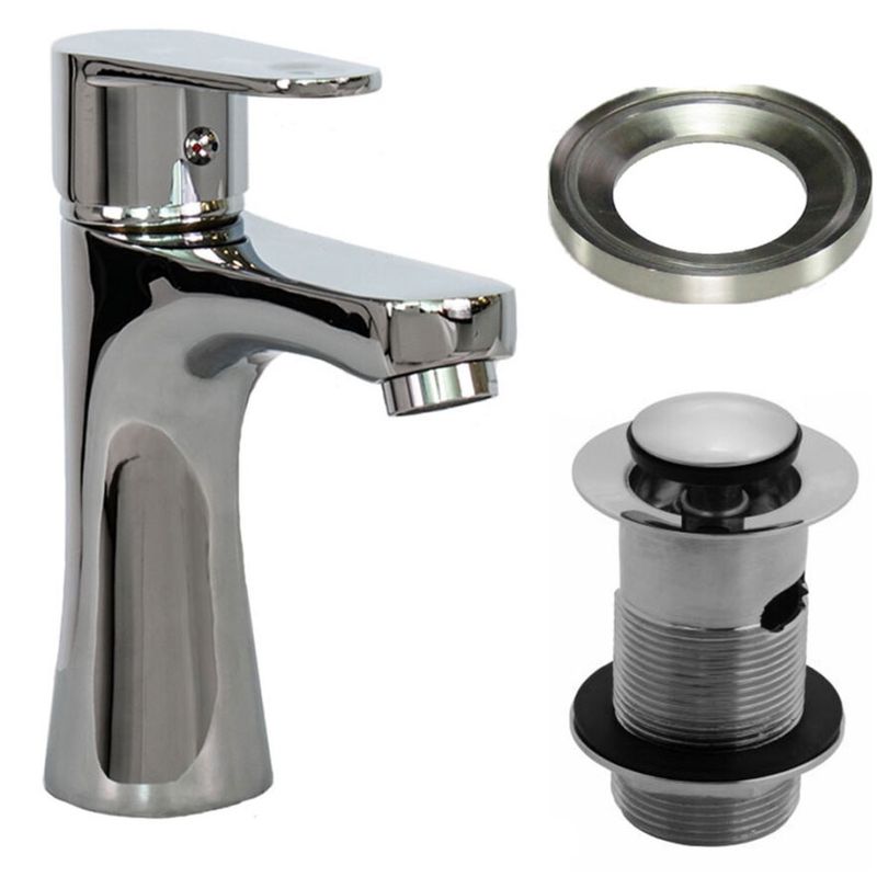 Low Chrome Tap with Slotted Waste & Mounting Ring | Plumbing Superstore®