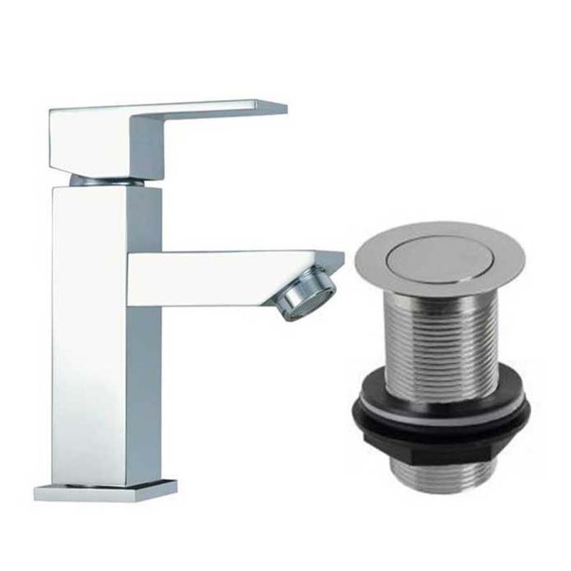 Low Square Chrome Tap with Unslotted Waste | Plumbing Superstore®