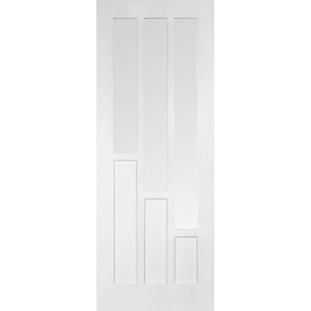 LPD Coventry White Primed 3 Light Clear Glass Internal Door - 1981mm x ...