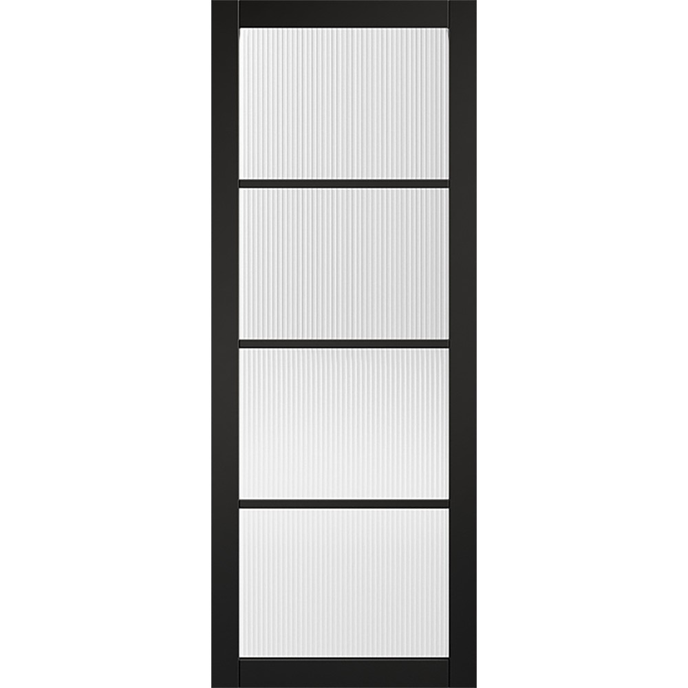 LPD Soho Fully Finished Black 4 Light Reeded Glass Internal Door ...