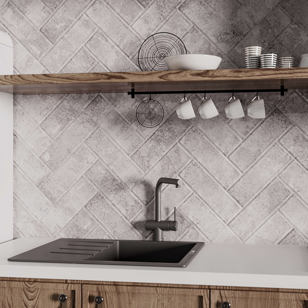 Luna Grey Gloss Ceramic Wall Tile - 100mm x 300mm | Insulation Superstore®