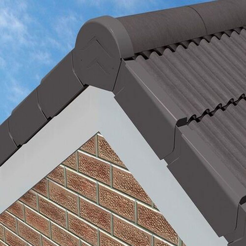 Manthorpe SmartVerge uPVC Half Round Ridge End Cap Pack of 2 - Grey ...