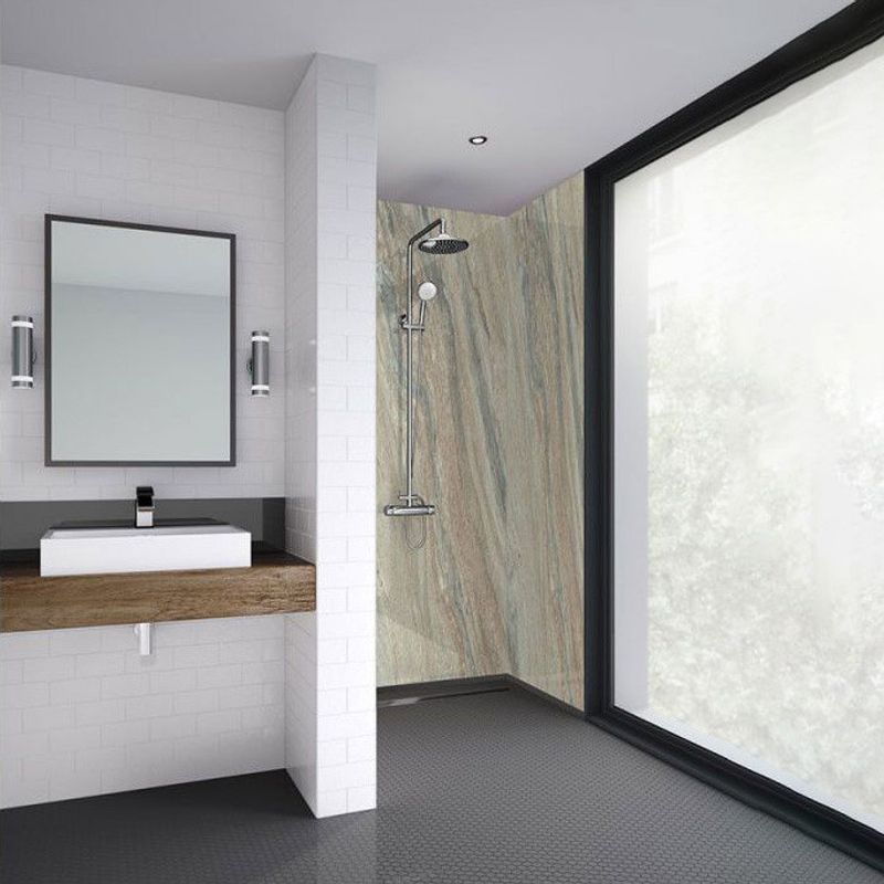 Timeless Trade Tongue & Groove Byzantine Marble Matte Plywood Shower ...