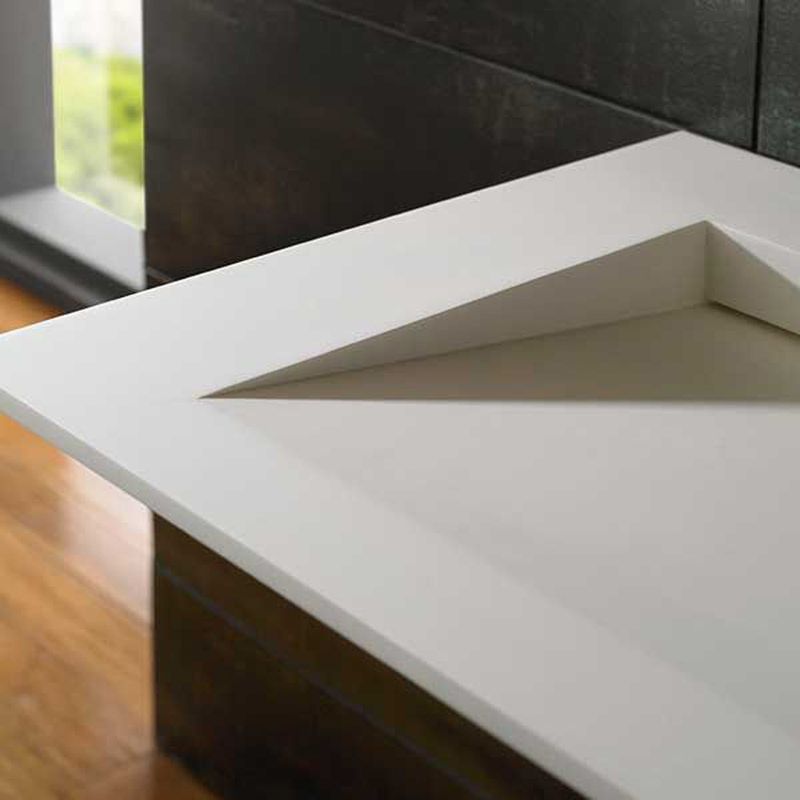 Nero White Stone Resin Square Sloped Design Basin | clickbasin®