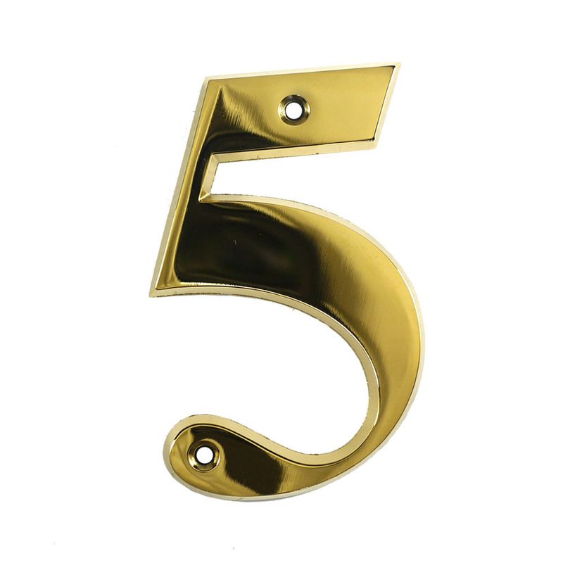 UAP 3 inch PVD Gold Screw Fixed Door Number - 5 | Door Superstore®