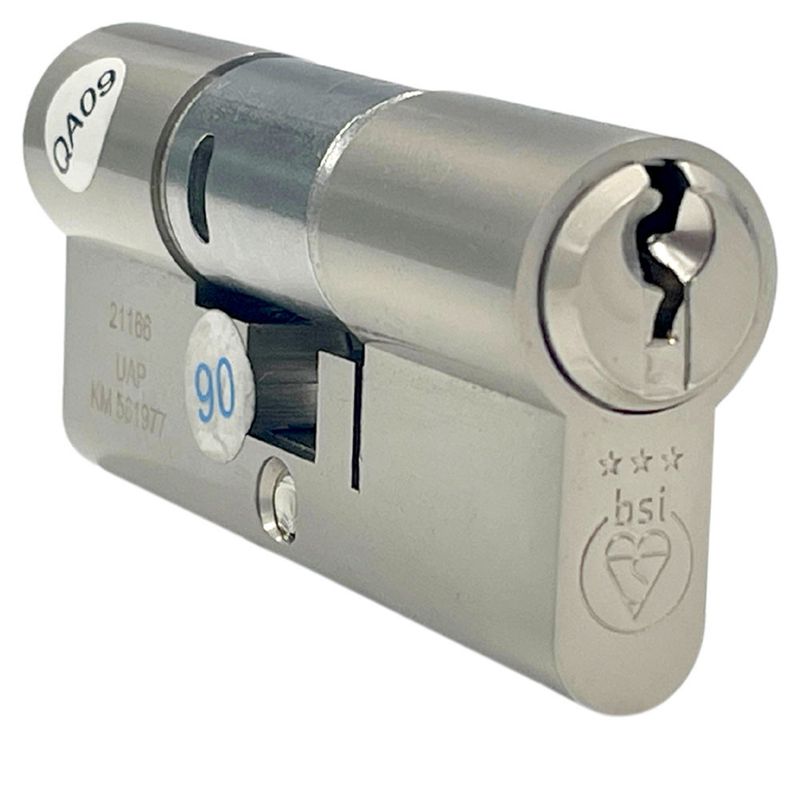 UAP Kinetica 3-Star Kitemarked Satin Nickel Euro Cylinder | Door ...