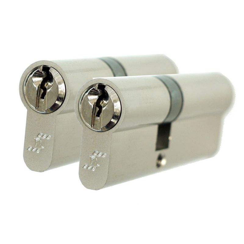 UAP Tradelocks Anti Drill Keyed Alike Nickel Cylinder Pair | Door ...