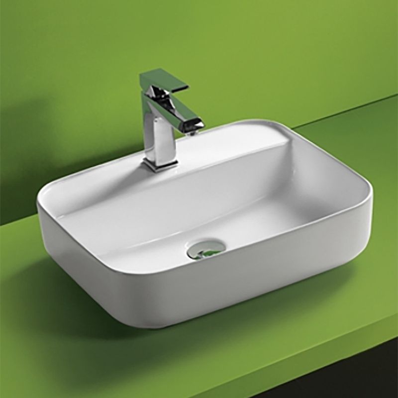Pessca White Ceramic Large Rectangular Basin | Plumbing Superstore®