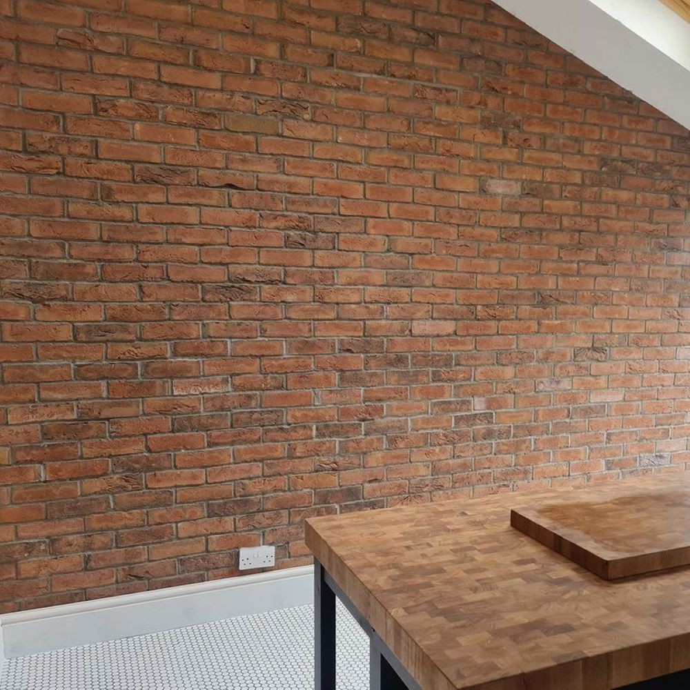Red Blend 20 Textured Brick Slip Wall & Floor Tile - Sample ...