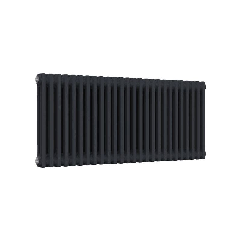 Reina Colona 2 Column RAL 9005 Jet Black Horizontal Radiator - 500mm x ...