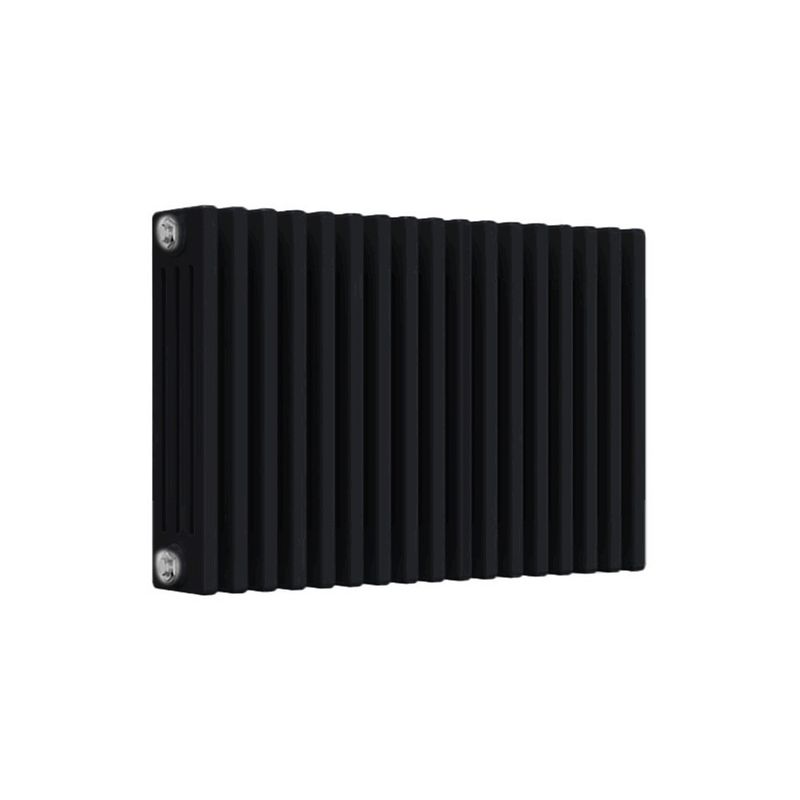 Reina Colona 4 Column RAL 9005 Jet Black Horizontal Radiator - 500mm x 785mm | Plumbing Superstore®