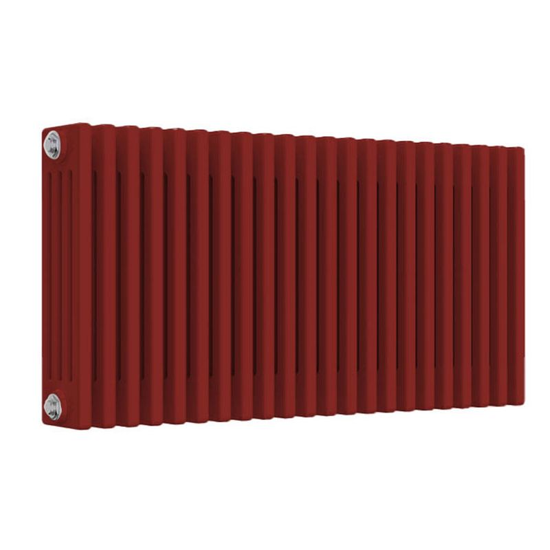 Reina Colona 4 Column RAL 3000 Flame Red Horizontal Radiator - 500mm x ...