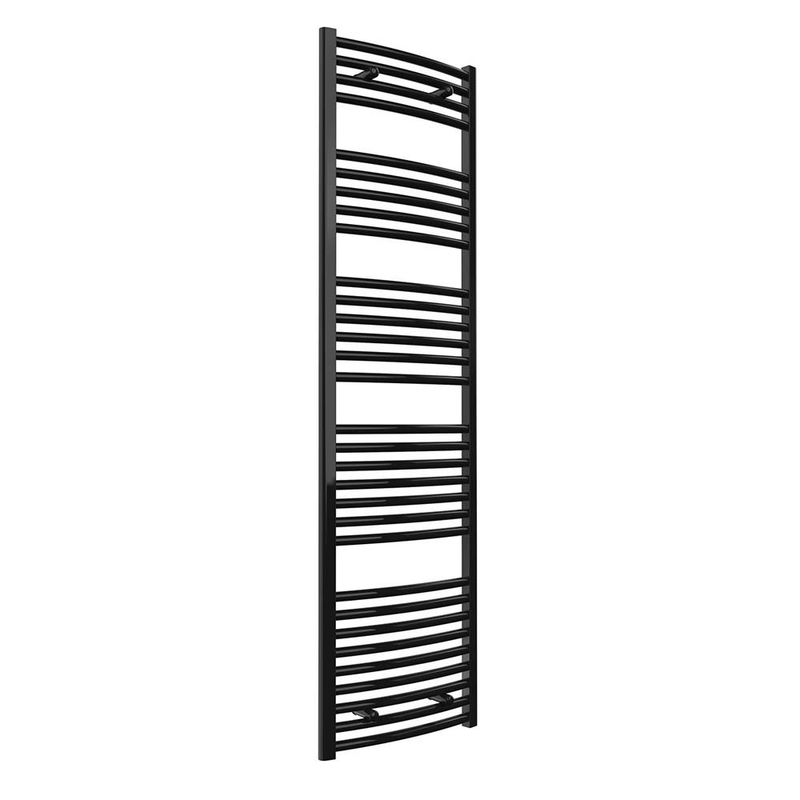 Reina Diva Flat Matt Black Heated Towel Rail | Plumbing Superstore®