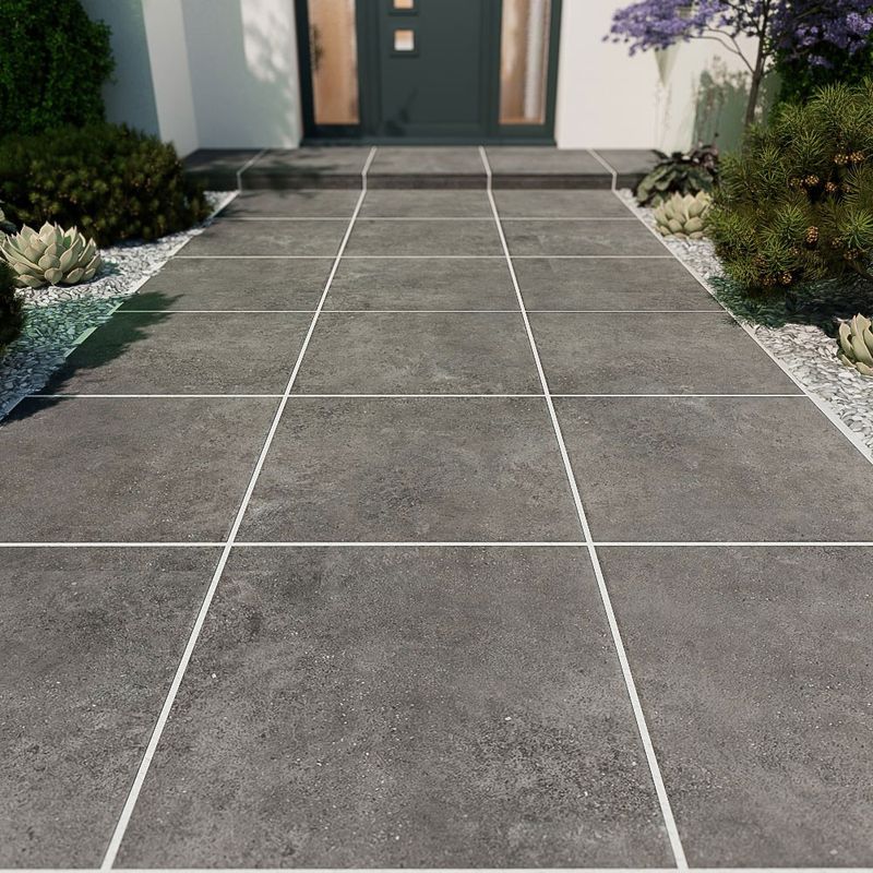 Rock Dark Grey Porcelain 20mm Outdoor Tile 600mm x 600mm | Landscaping ...