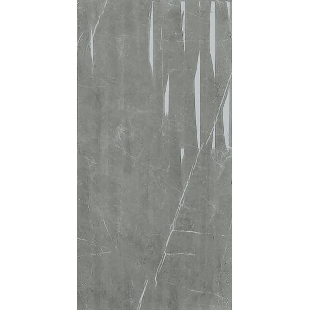 Roma Grey Gloss Marble Effect Ceramic Feature Wall Tile - 600mm x 300mm ...