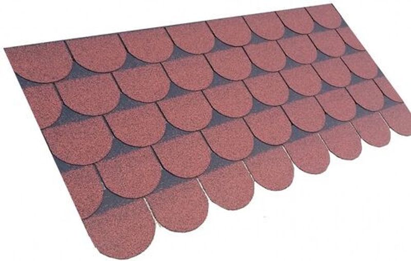Roofing Superstore Scalloped Roofing Bitumen Felt Shingles in Red - 3m2 ...