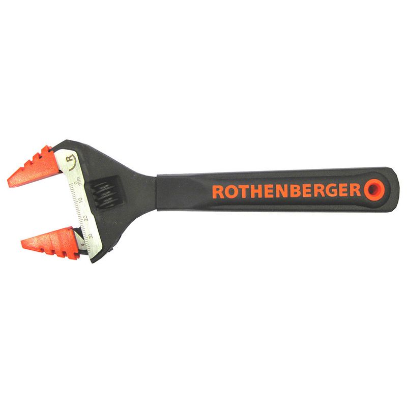 ROTHENBERGER Adjustable Wide Jaw 8 inch Wrench with Soft Jaw Protectors ...