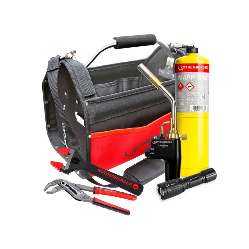 ROTHENBERGER Hot Bag Kit with SUPERFIRE Torch, MAPP® Gas, Jaw Wrench ...