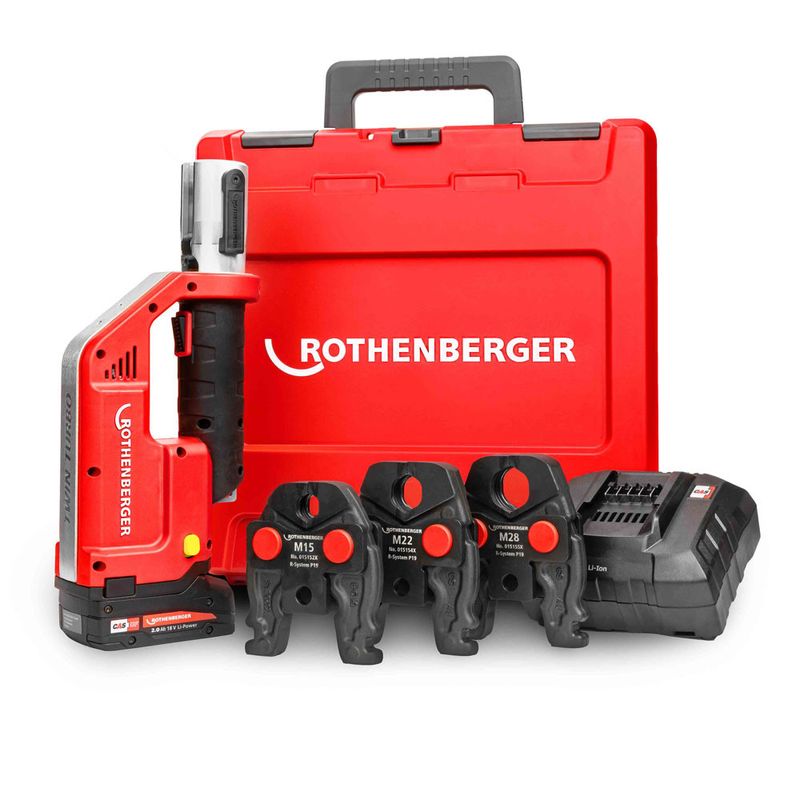 ROTHENBERGER ROMAX COMPACT TT Set with M profile Jaws, Battery, Charger ...